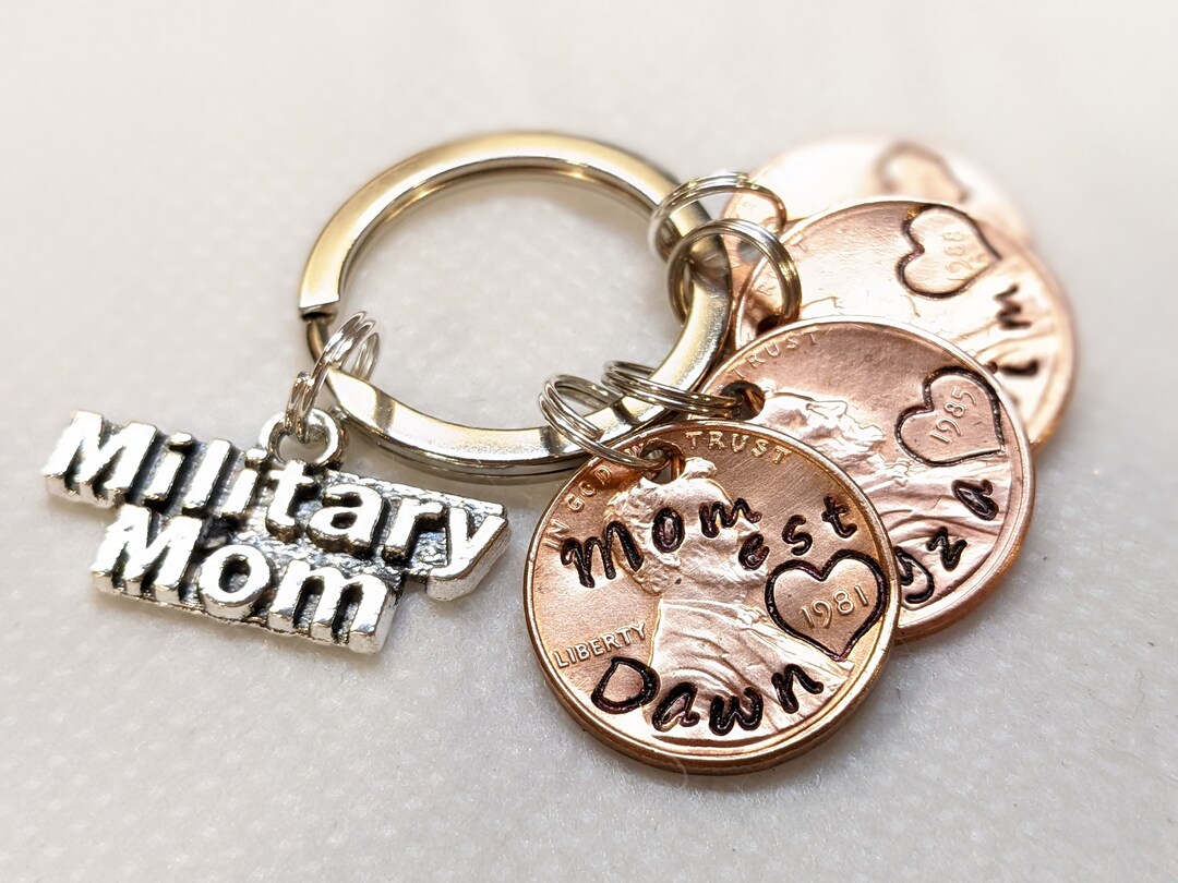 Military Mom, Gift for Military Mom, Penny Keychain, Mother's Day ...