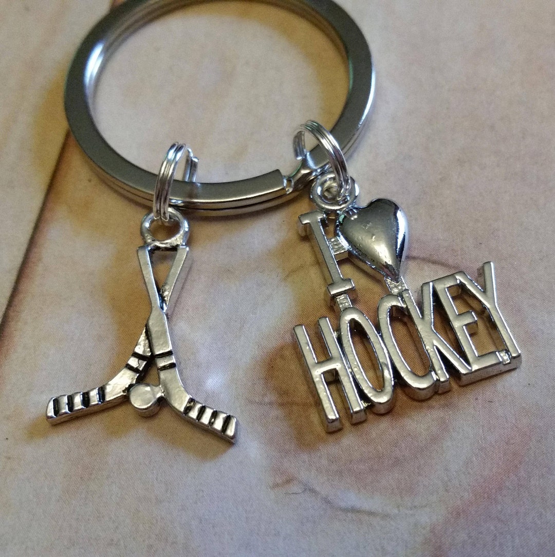 I Love Hockey Key Chain Hockey Hockey Player Gift Hockey - Etsy