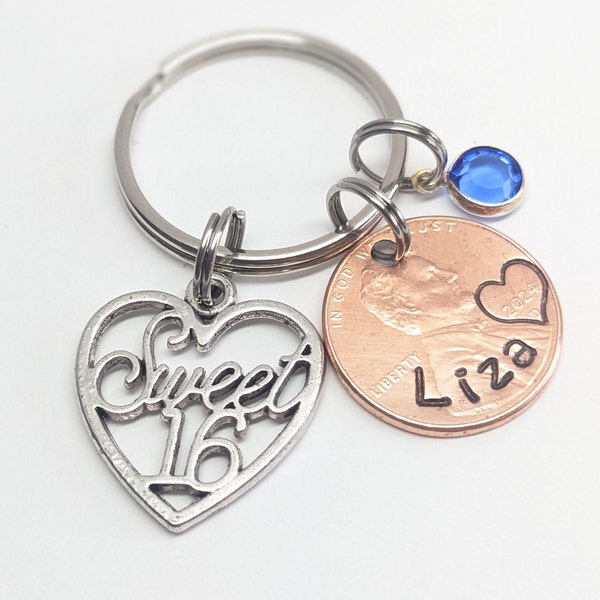 Sweet Sixteen Keychain - Etsy