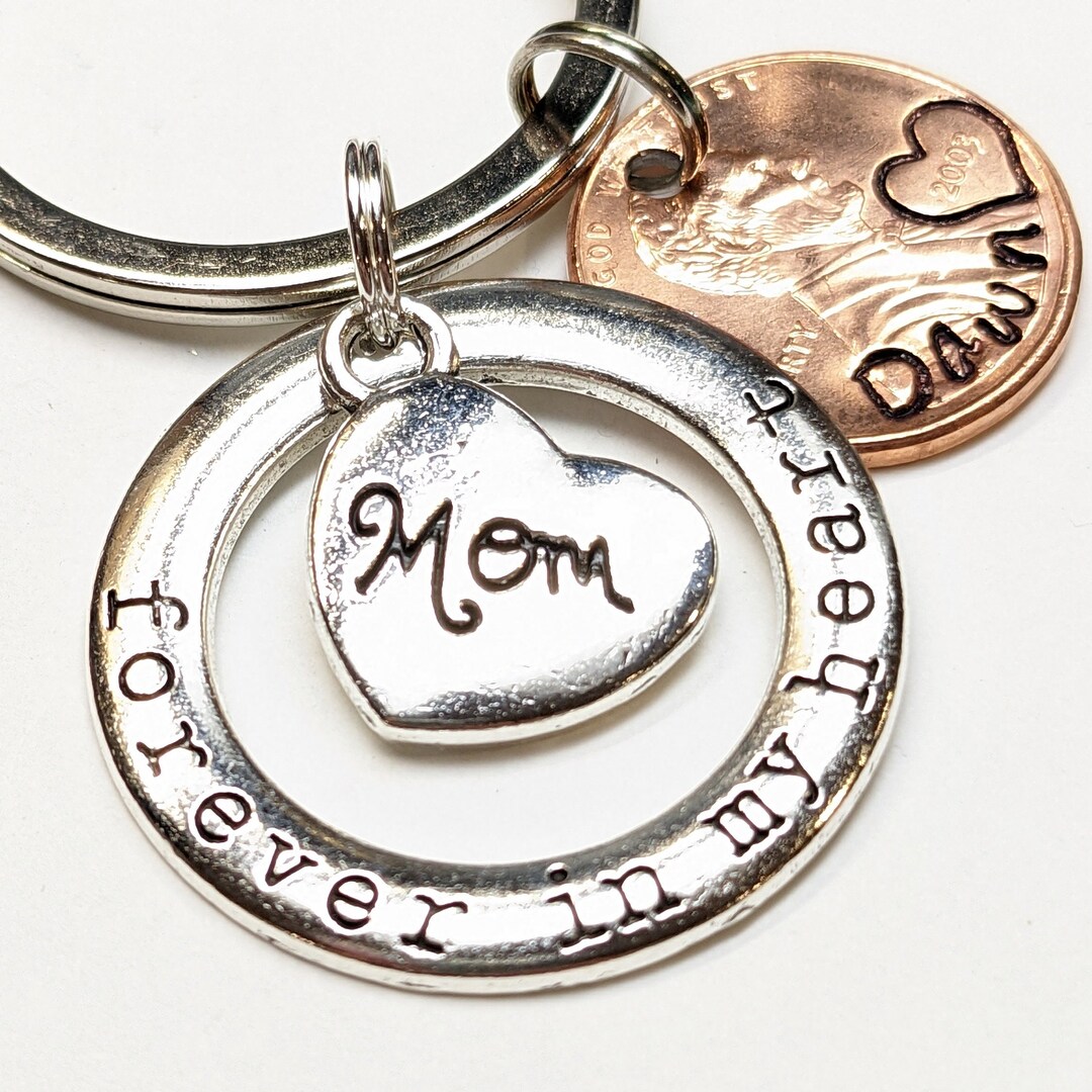 Personalized Forever in My Heart Keychain for Mom, Remembrance of ...