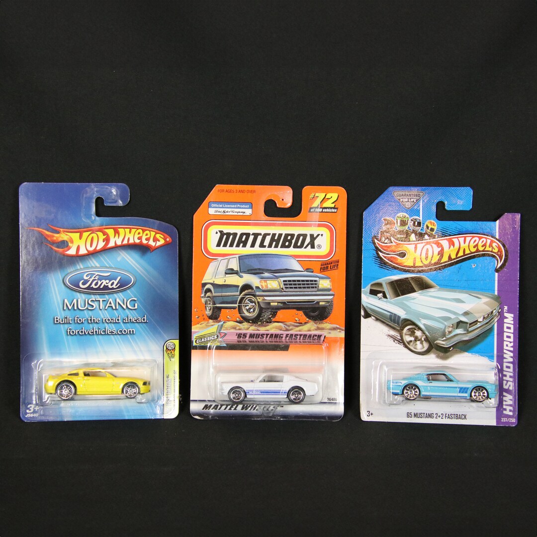 Three Ford Mustangs 1:64 Scale Mustangs Hot Wheels and Matchbox - Etsy