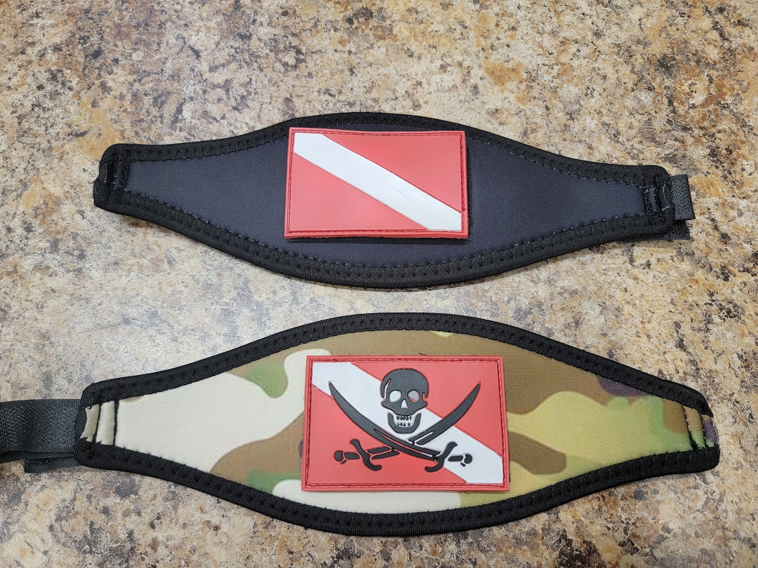 Custom Dive Snorkel Mask Straps Black or Multicam W/ Hook and Loop for ...