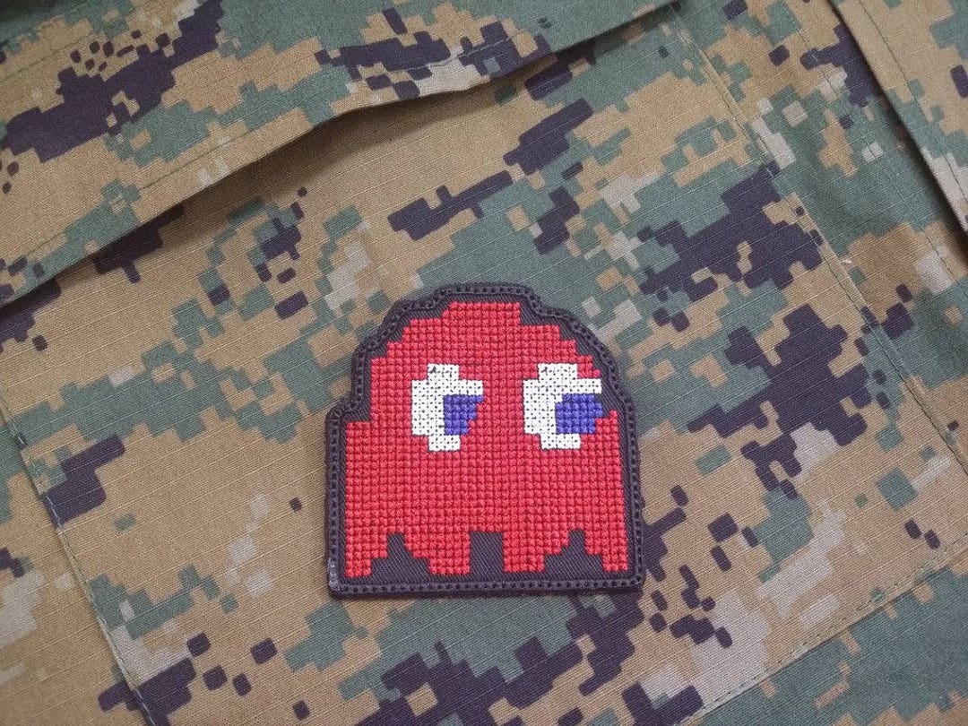 Pac-man & Ghost Embroidered Patches - Etsy