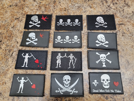 Pirate Flag Patches Blackbeard PVC Rubber or Embroidered | Etsy