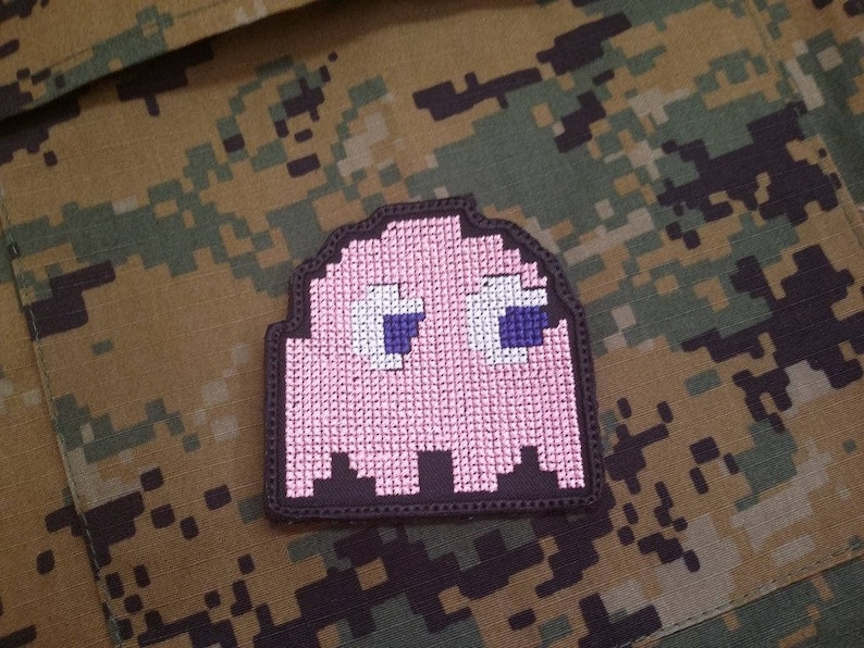 Pac-man & Ghost Embroidered Patches - Etsy