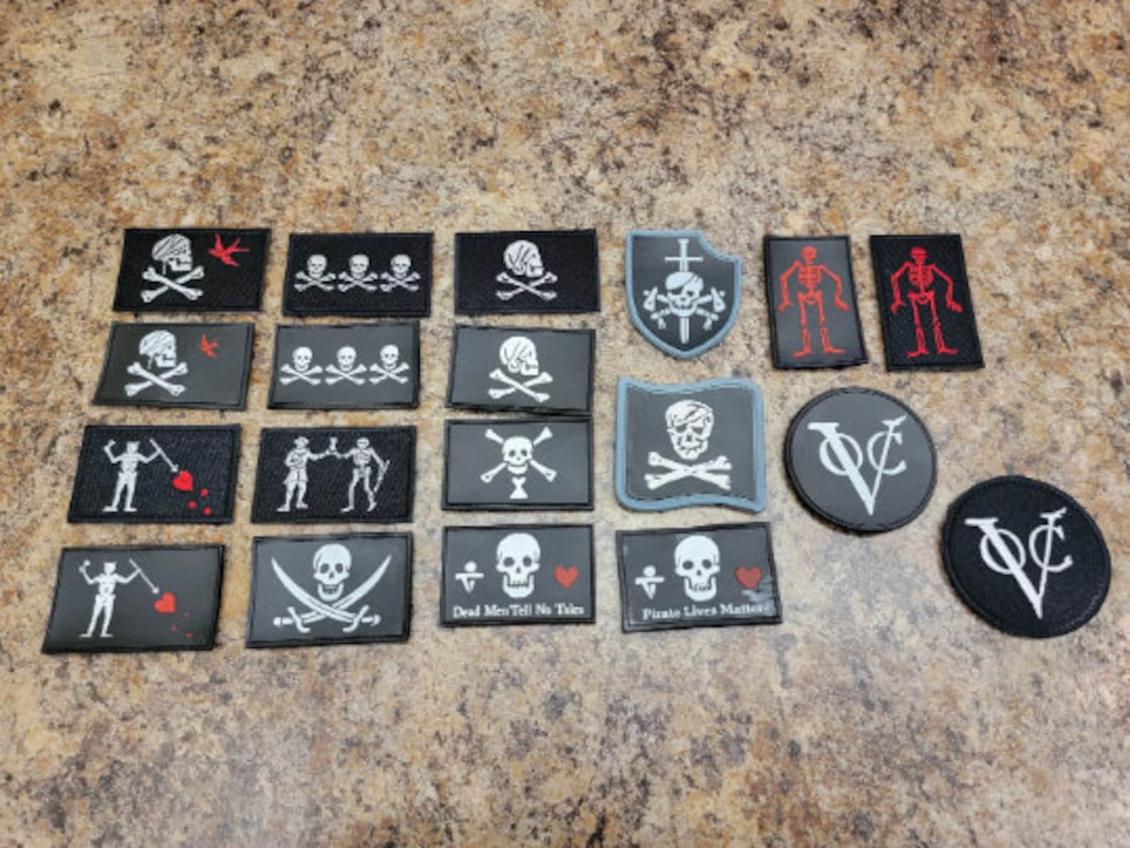 Pirate Flag Patches Blackbeard PVC Rubber or Embroidered - Etsy