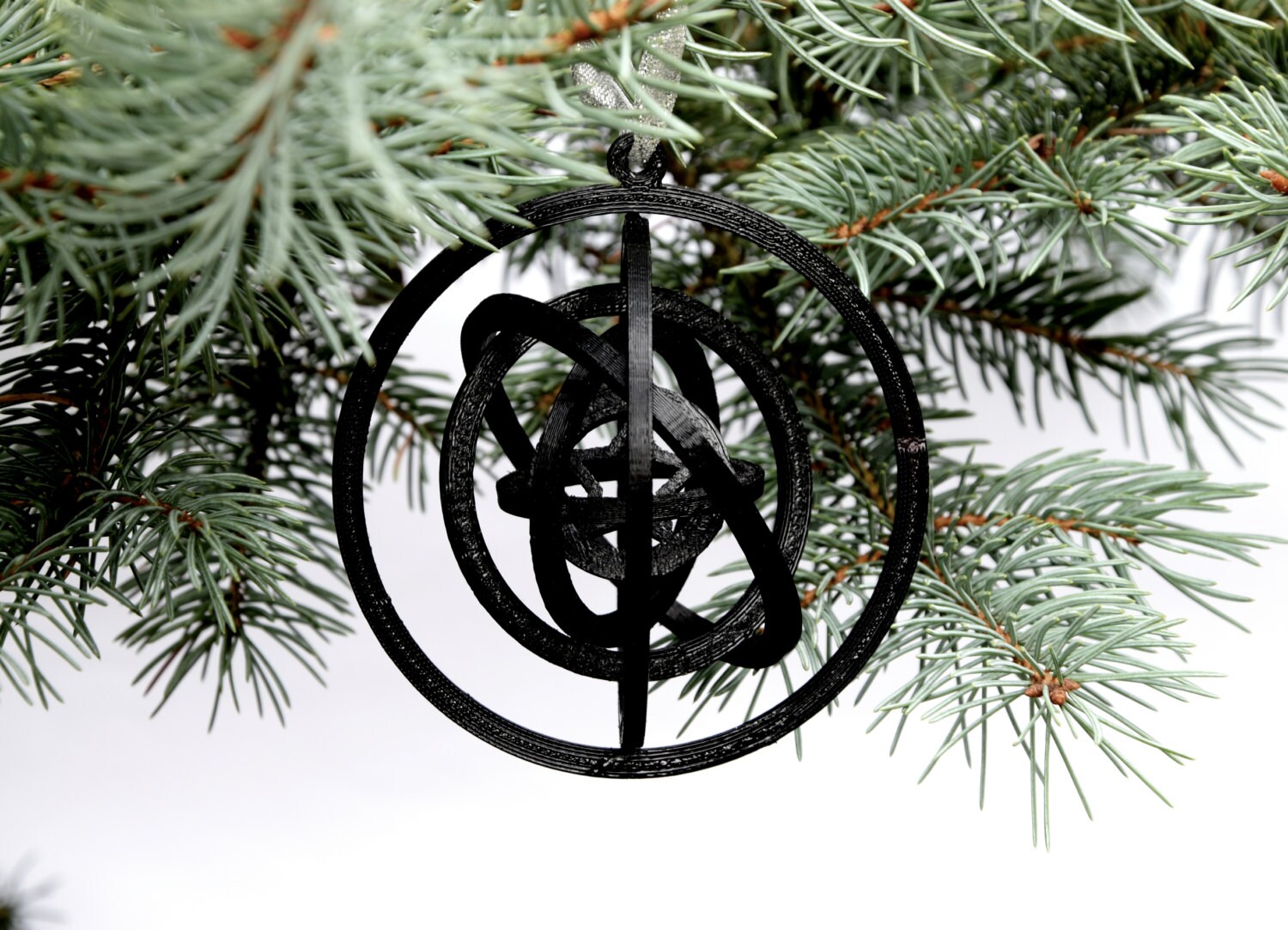 3D Printed Modern Voronoi Kinetic Gyro Christmas Tree Ball Present Home ...