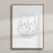 Twins Line Art | Printable Minimalist Nursery Decor | Twin Babies Wall ...