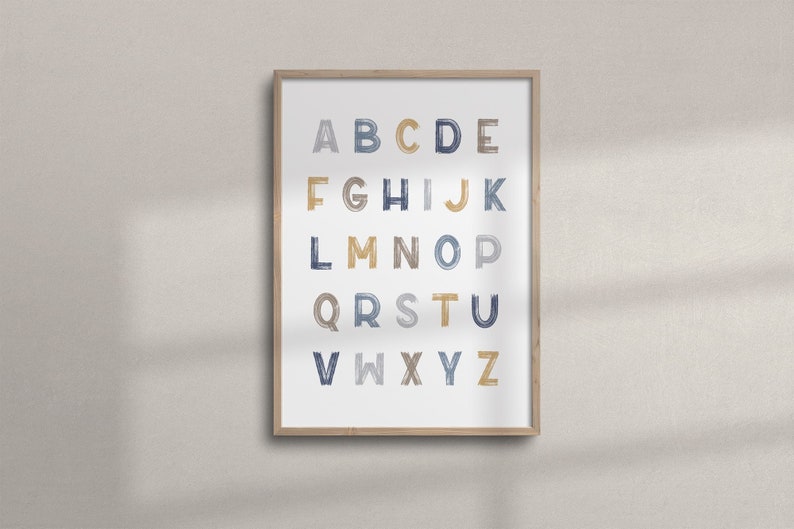 Printable Alphabet Poster for Nursery Educational ABC Print - Etsy