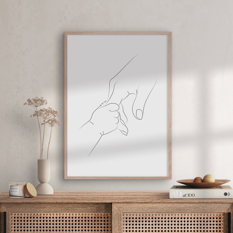 Holding Baby Hand Line Art Nursery Wall Art Hand Line - Etsy