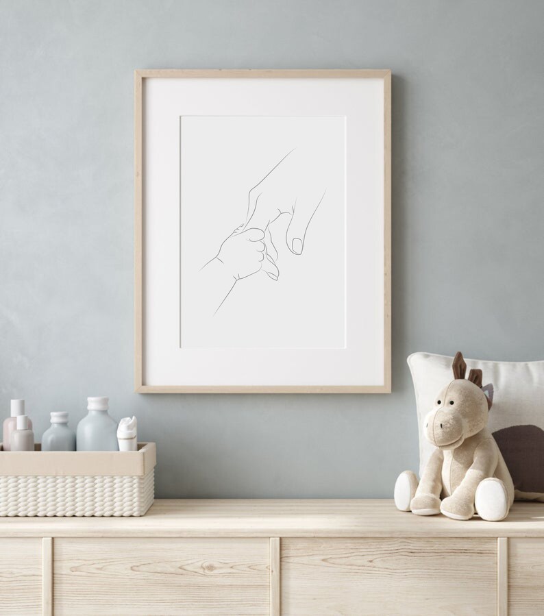 Holding Baby Hand Line Art Nursery Wall Art Hand Line - Etsy