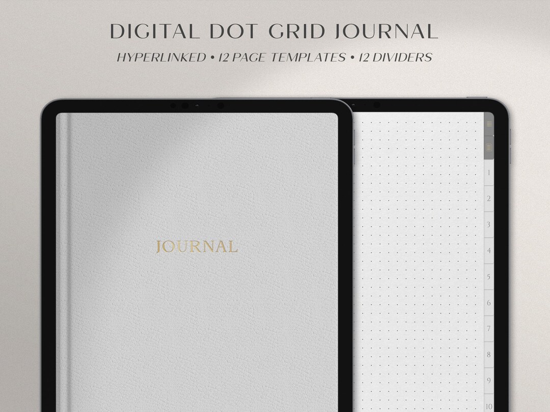 Hyperlinked Dot Grid Digital Journal for Goodnotes | Digital Notebook ...