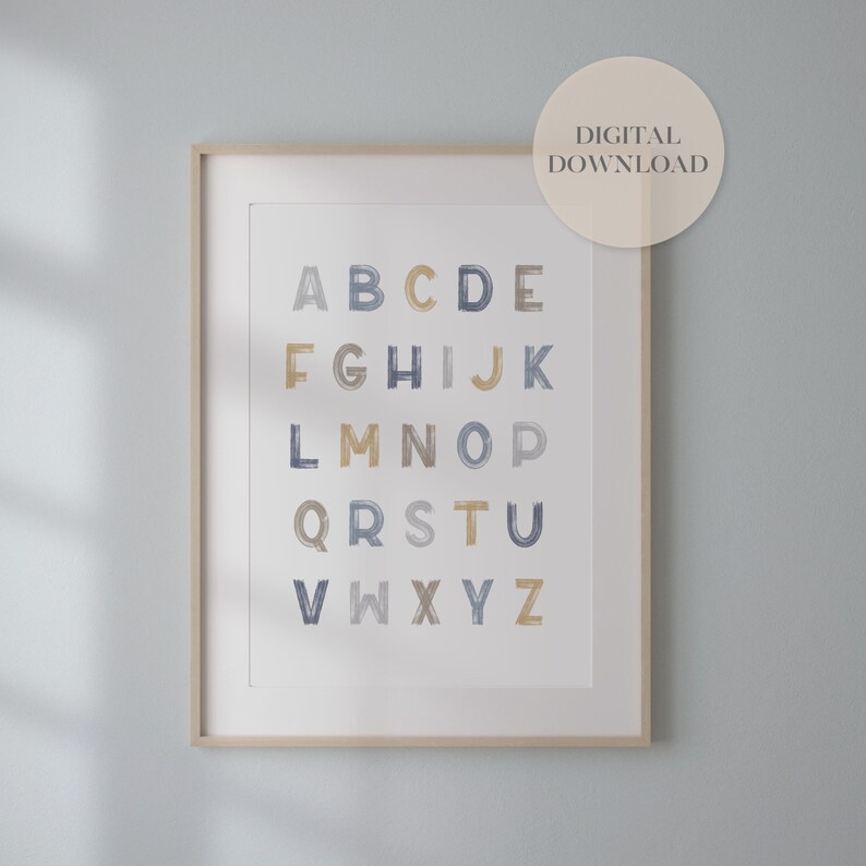 Printable Alphabet Poster for Nursery Educational ABC Print - Etsy