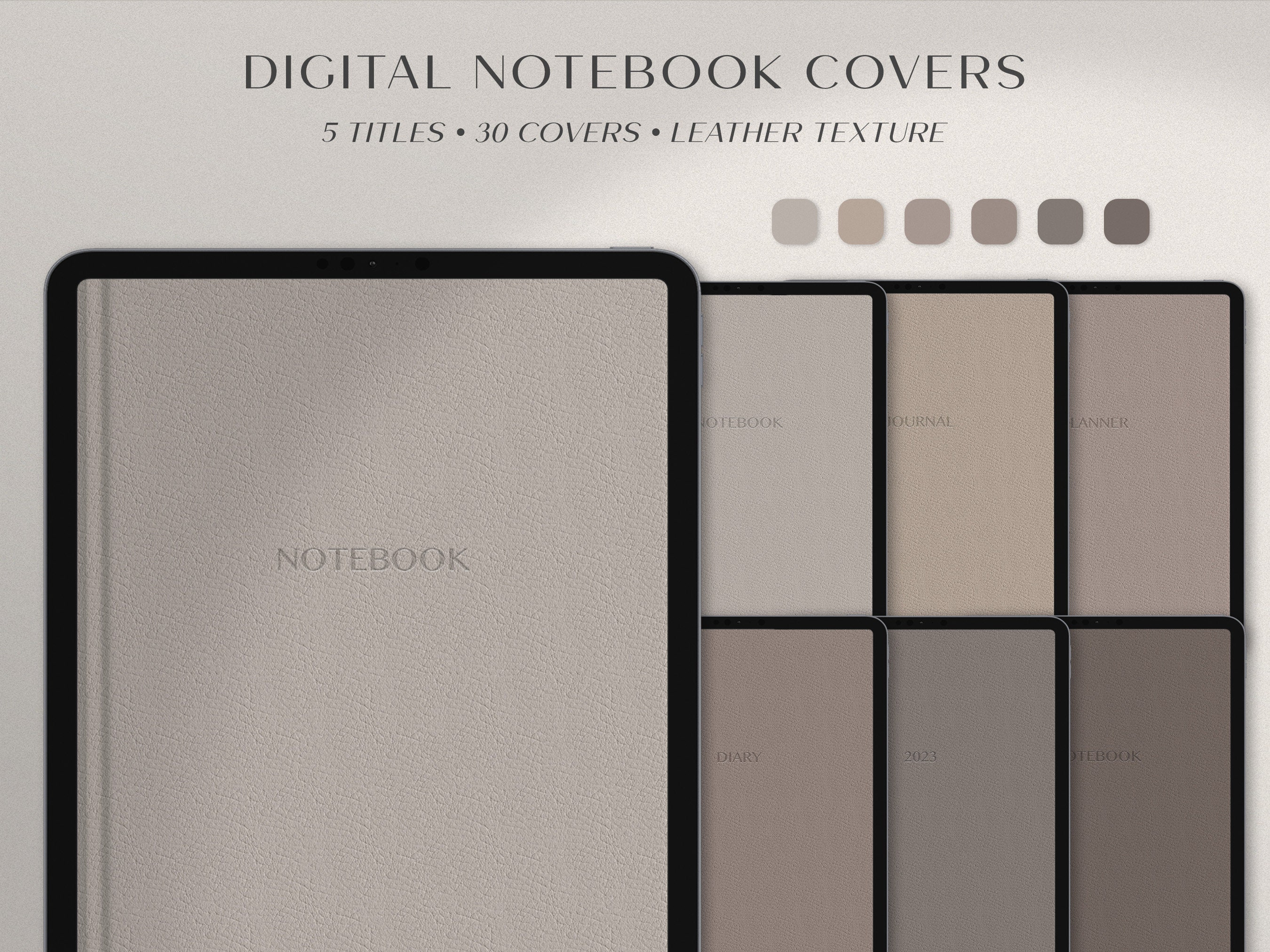 Leather Texture Digital Notebook Covers for Goodnotes - Etsy
