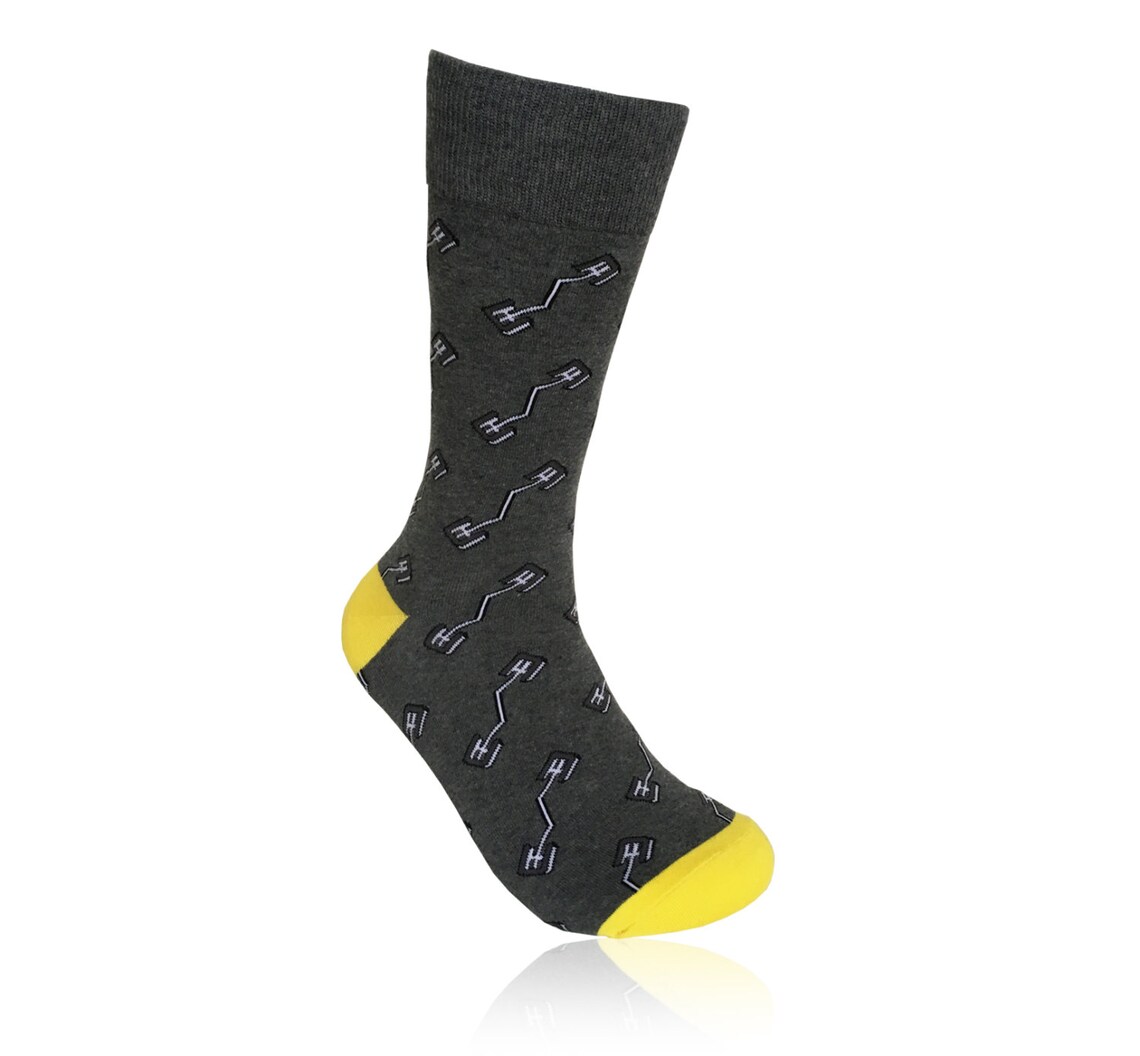Men's Socks, Grey Bicycle Pedal Socks Fun Socks. Mens Dress Socks ...
