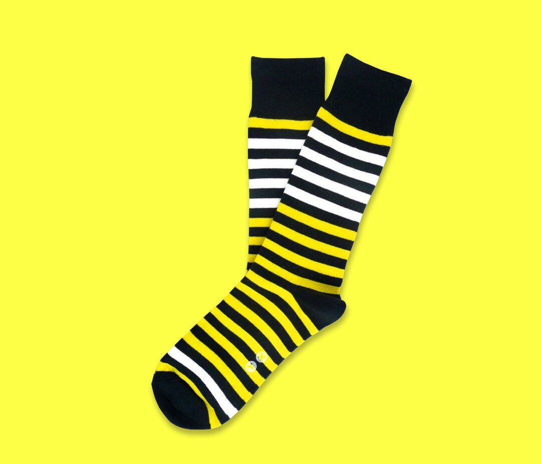 Socks for Men, Yellow Stripe Socks, Father's Day Gift, Mens Dress Socks ...