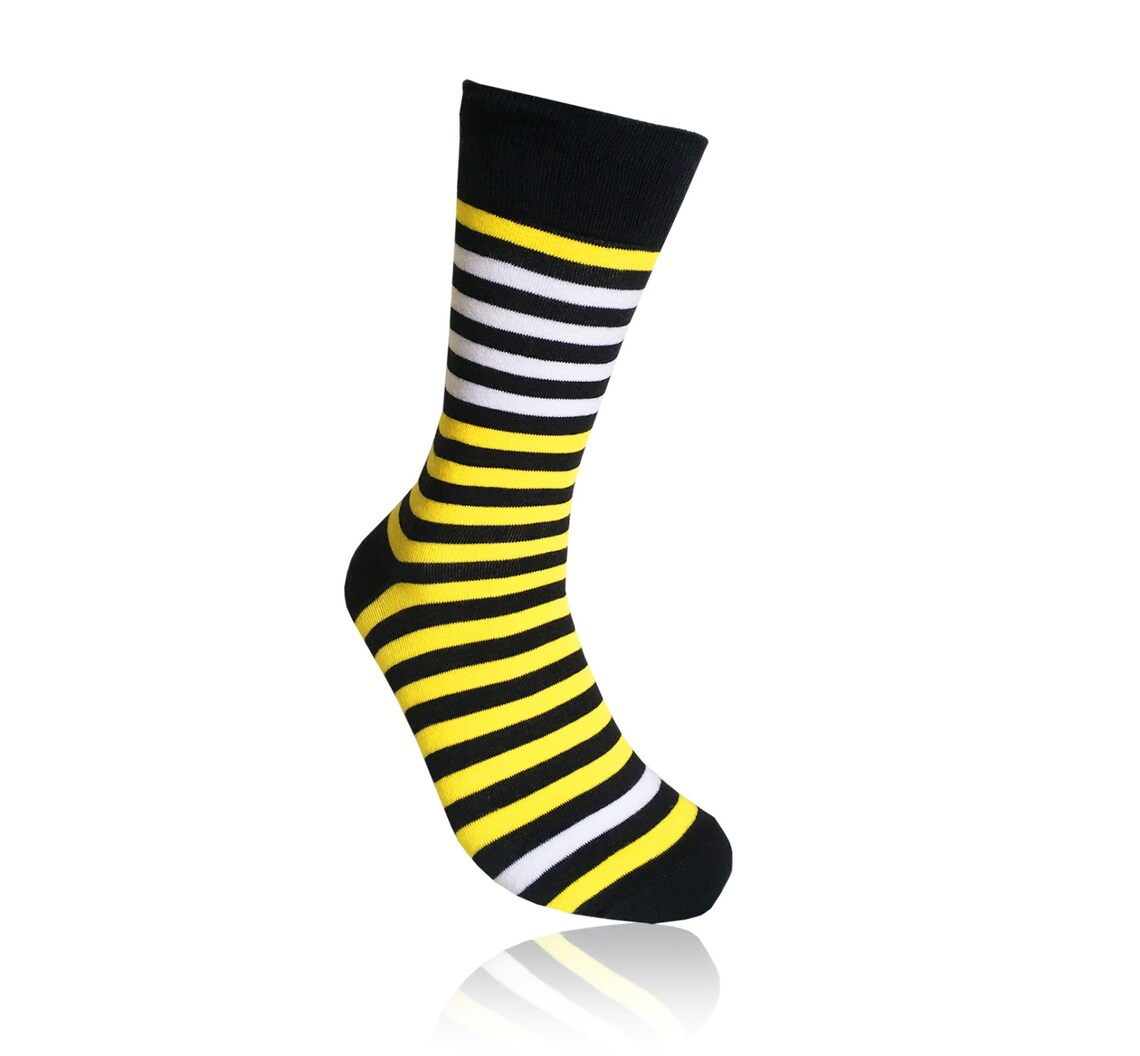 Socks for Men, Yellow Stripe Socks, Father's Day Gift, Mens Dress Socks ...