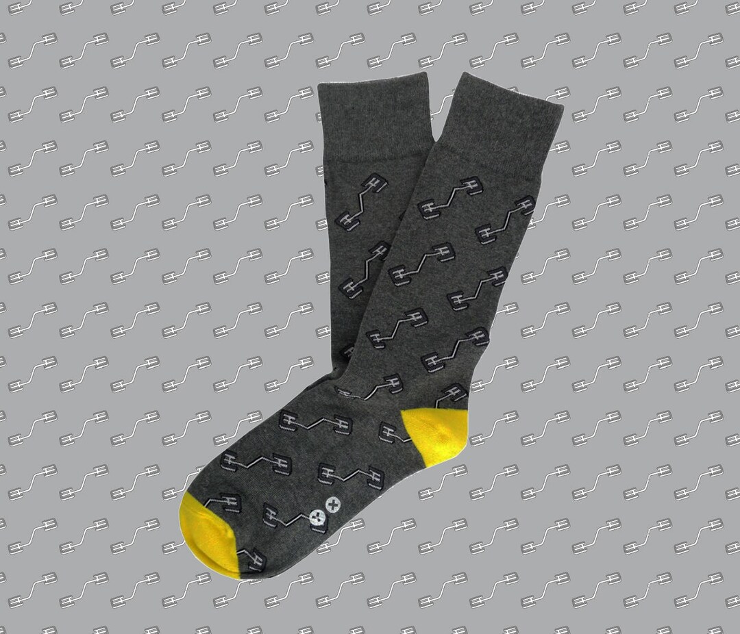 Men's Socks, Grey Bicycle Pedal Socks Fun Socks. Mens Dress Socks ...