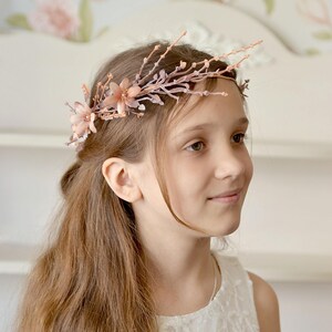 Rustic Crown Bridal Beige Floral Crown Branches Head Piece Elven ...