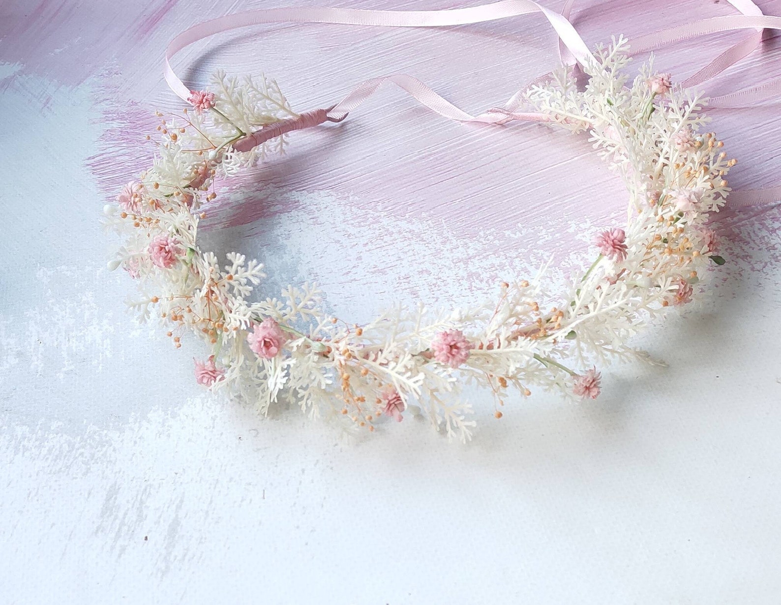 Cream Flower Crown Ivory Hair Wreath Flower Girl Crown Floral Halo ...