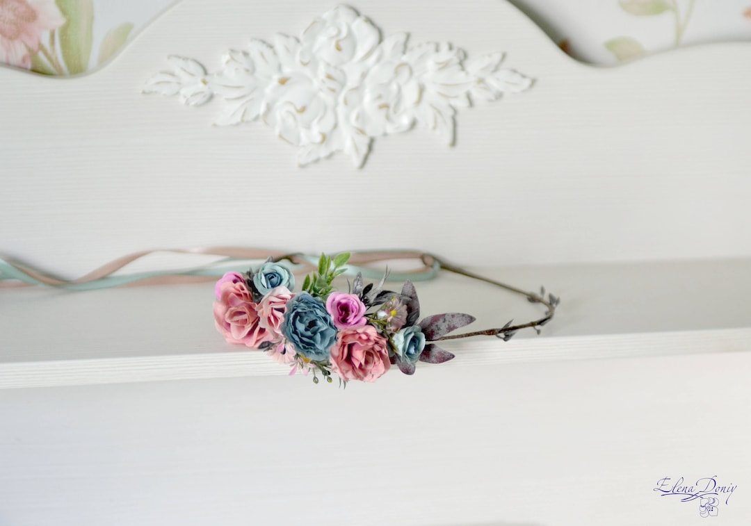 Boho Crown Wedding Hair Wreath Floral Crown Bridal Halo Autumn Flower ...