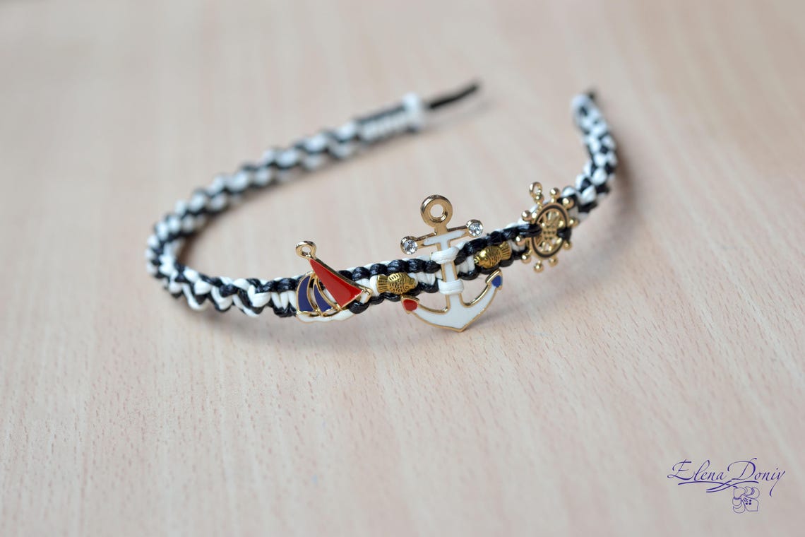 Marine Headband Nautical Head Piece Marine Anchors Tiara Sea Crown ...