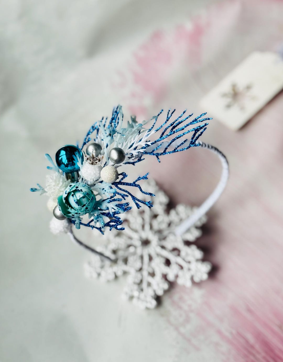 Christmas Headband Ice Queen Crown Adult Winter Bridal Tiara Snow Fairy ...