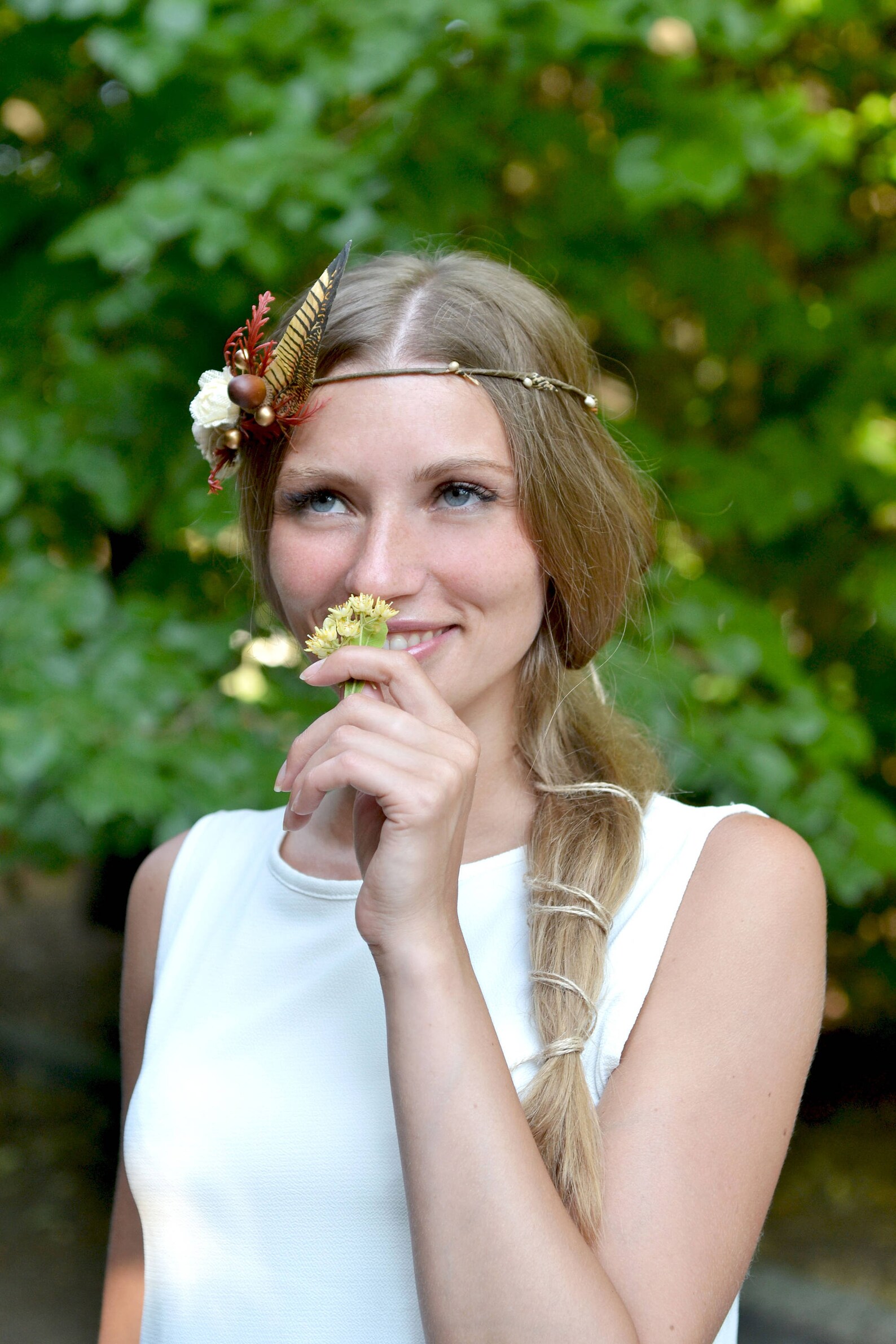 Flower Crown Burlap Head Wreath Boho Hair Accessory Acorn Crown ...