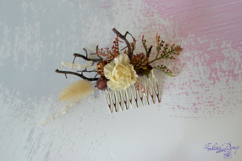 Woodland Hair Comb Forest Branch Comb Beige Head Piece Pine | Etsy