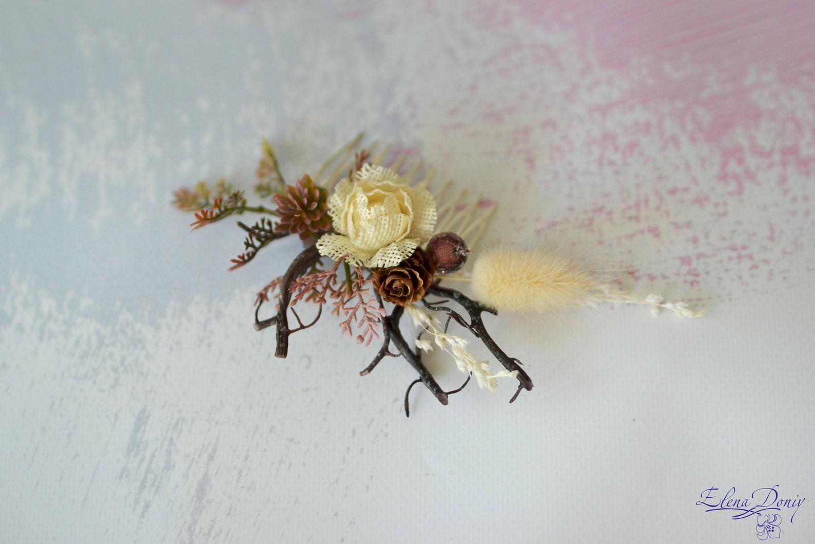 Woodland Hair Comb Forest Branch Comb Beige Head Piece Pine | Etsy