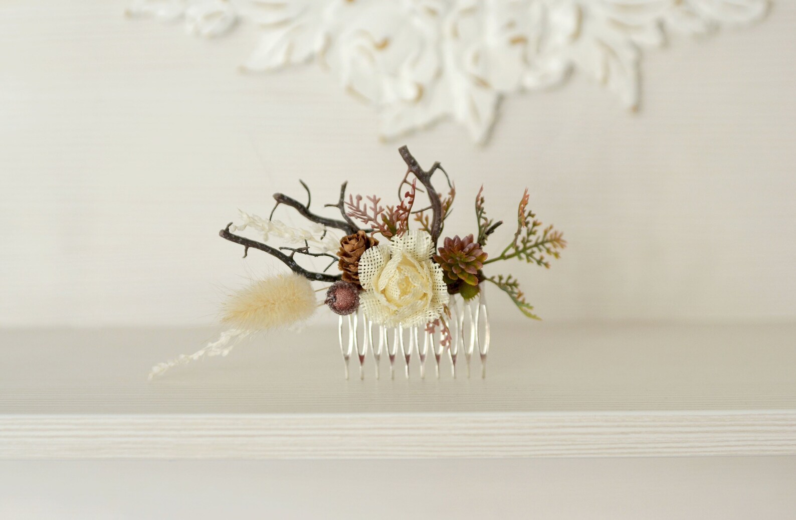 Woodland Hair Comb Forest Branch Comb Beige Head Piece Pine | Etsy