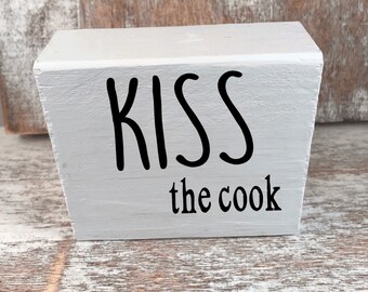 Kiss the Cook Sign | Etsy