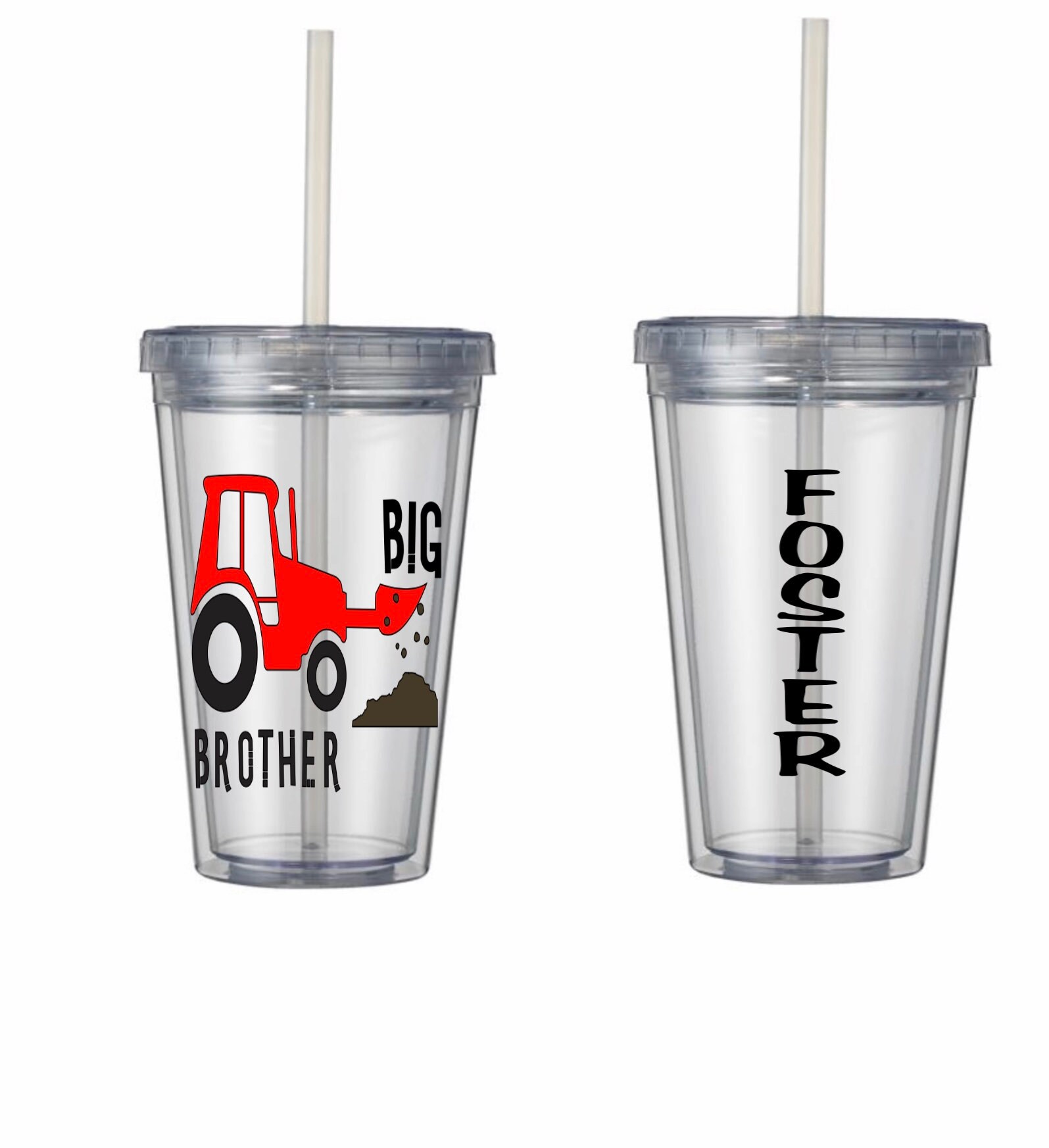 Personalized Big brother gift Bulldozer water bottle Kids | Etsy