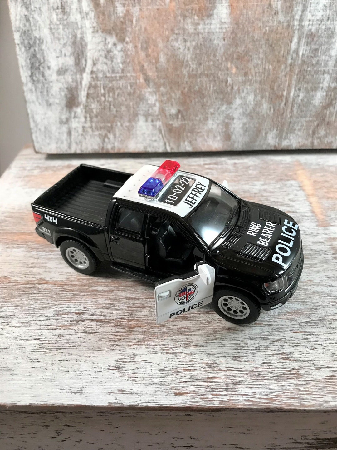 Personalized, Ring Bearer Gift, Police Truck, Ring Security, Kids Gift ...