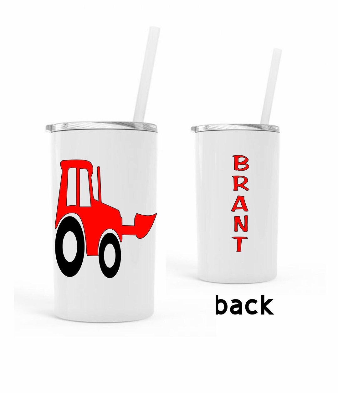 Personalized, Kids Bulldozer Steel Cup, Bulldozer Birthday Party Favor ...