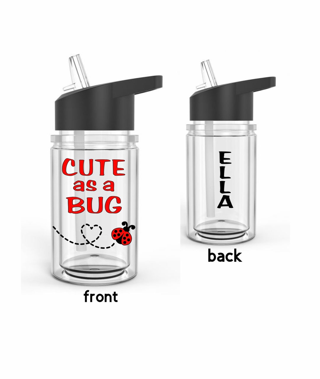 Personalized, Kids Water Bottle, Lady Bug Gift, Lady Bug Birthday ...