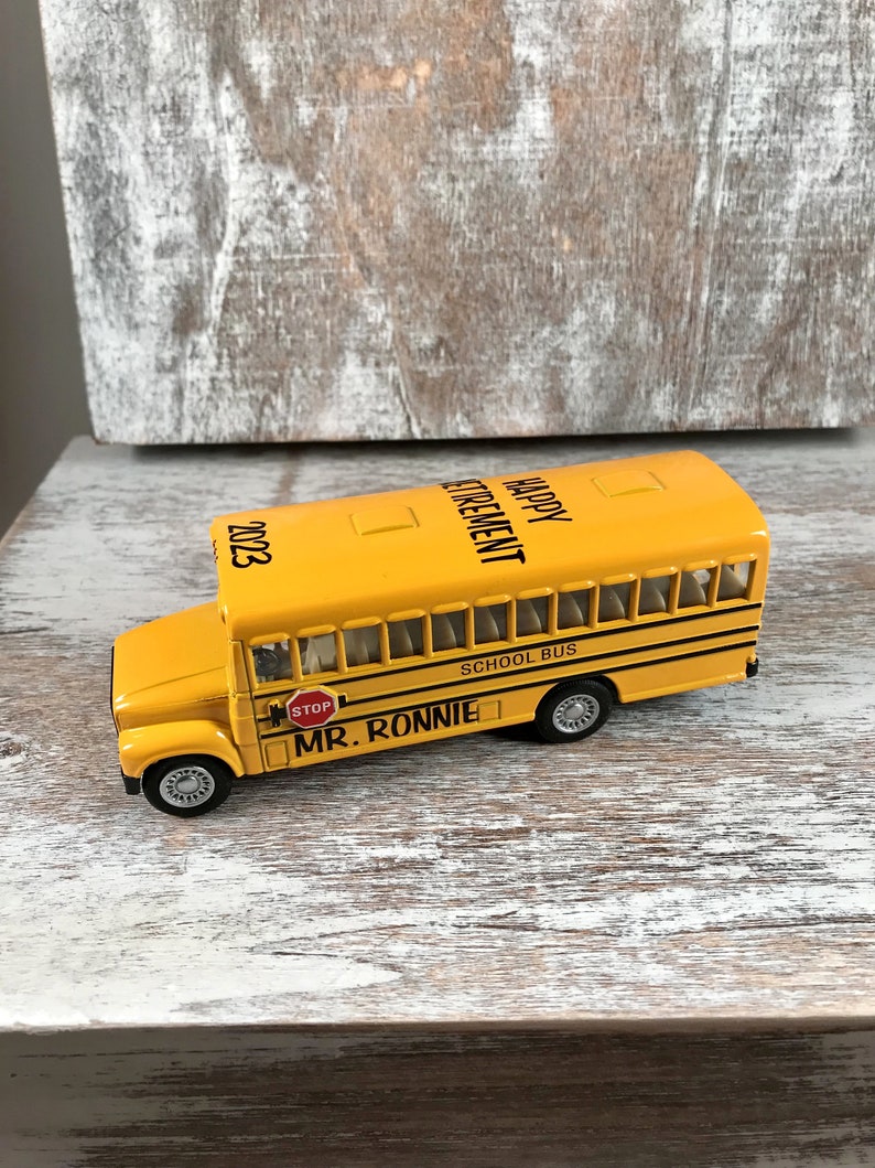Personalized Retirement Gift, Toy School Bus, Kids School, Back to ...