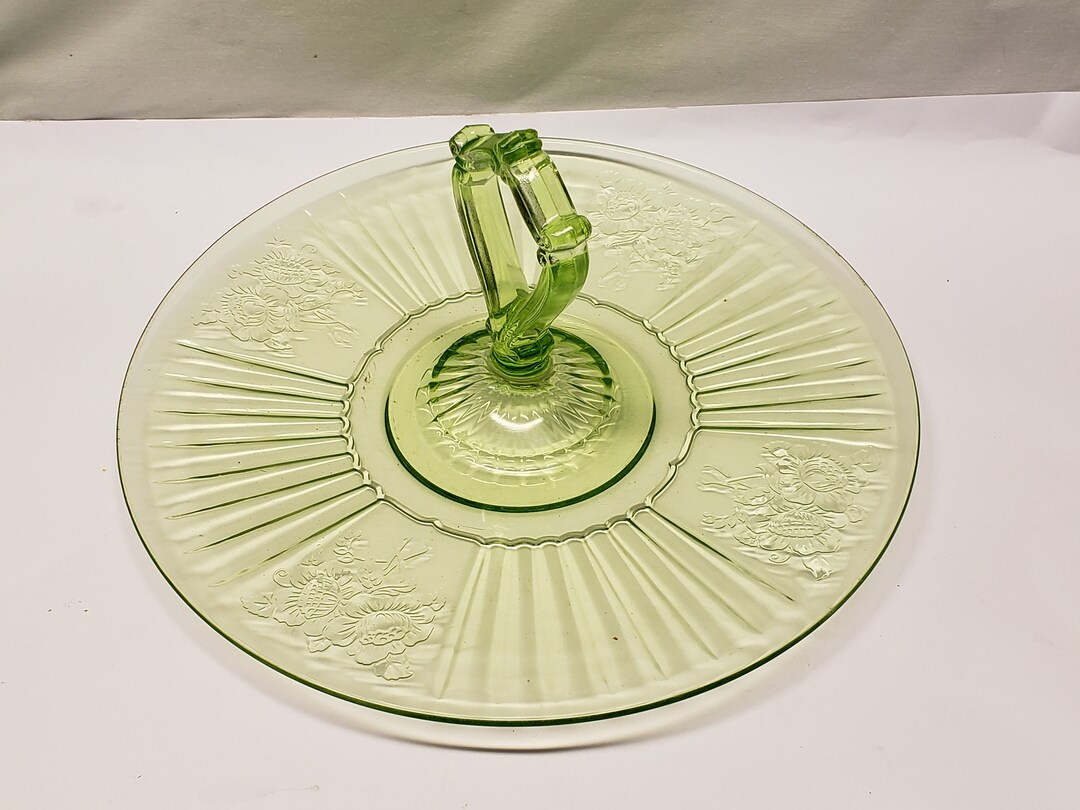 Green Mayfair Sandwich Tray With Center Handle - Etsy