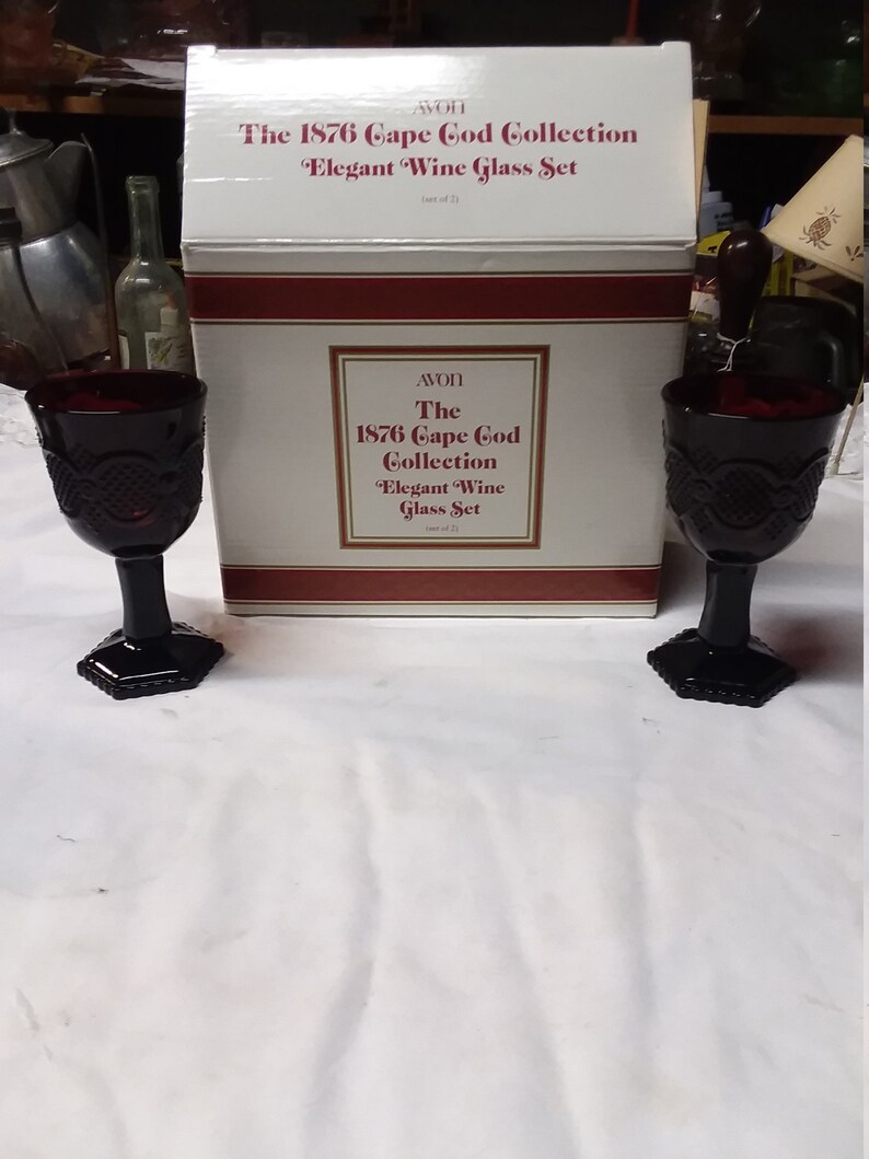 Avon Cape Cod Wine Glasses Set of 2 Mibmint in Box Elegant - Etsy