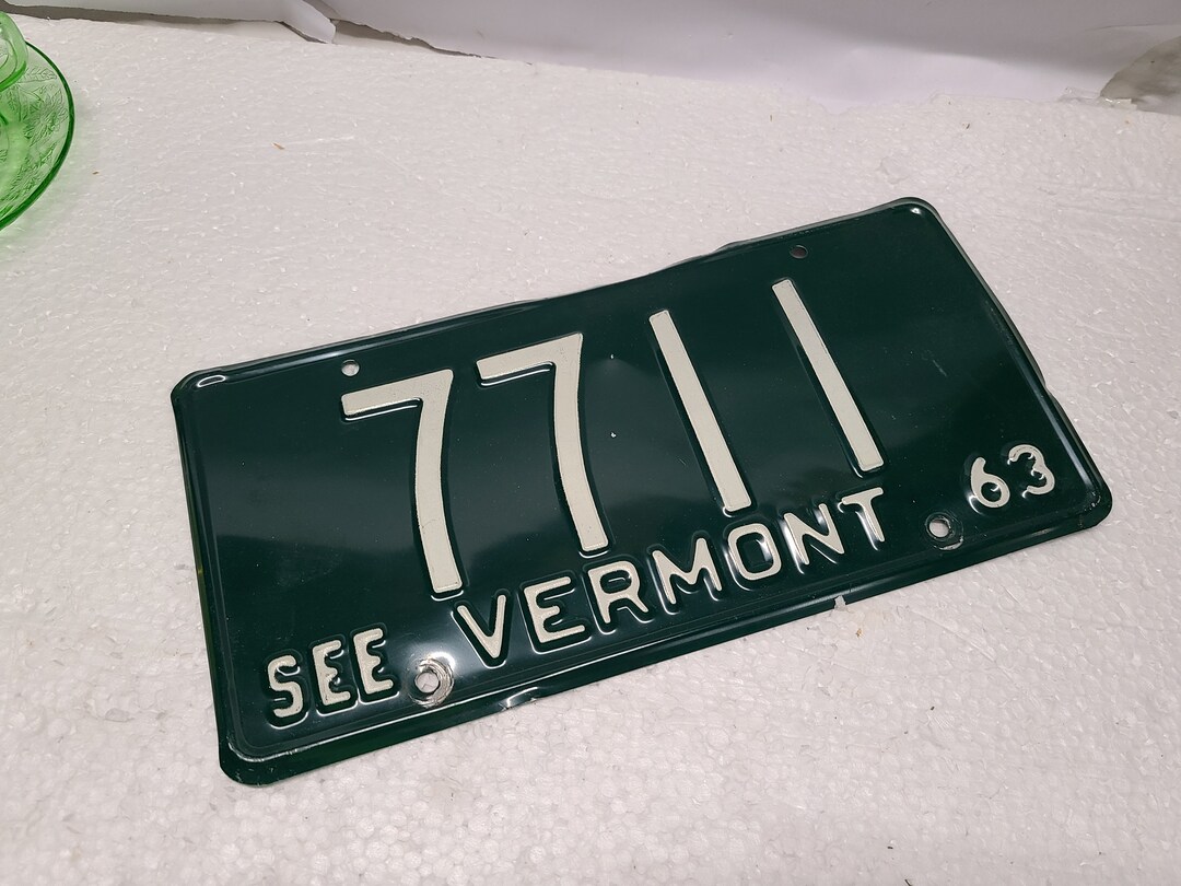 Antique Vermont License Plate 7711 1963 - Etsy