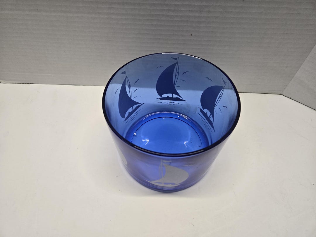 Cobalt Blue White Ships Ice Tub 5 1/2 X 4 Inch - Etsy