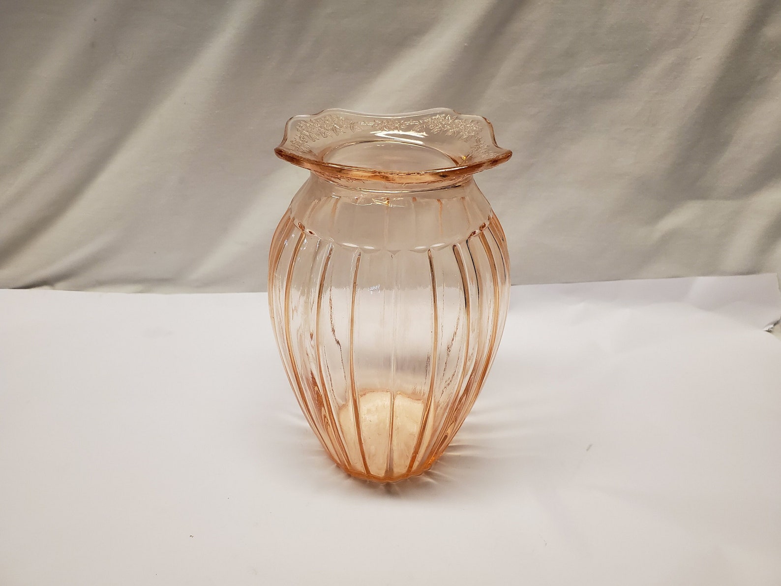 Vintage Pink Adam Depression Glass Vase 7 1/2 RARE Pink - Etsy