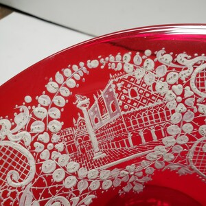 Antique Salviati Moser Ruby Red White Lace Murano Glass Compote Venice ...