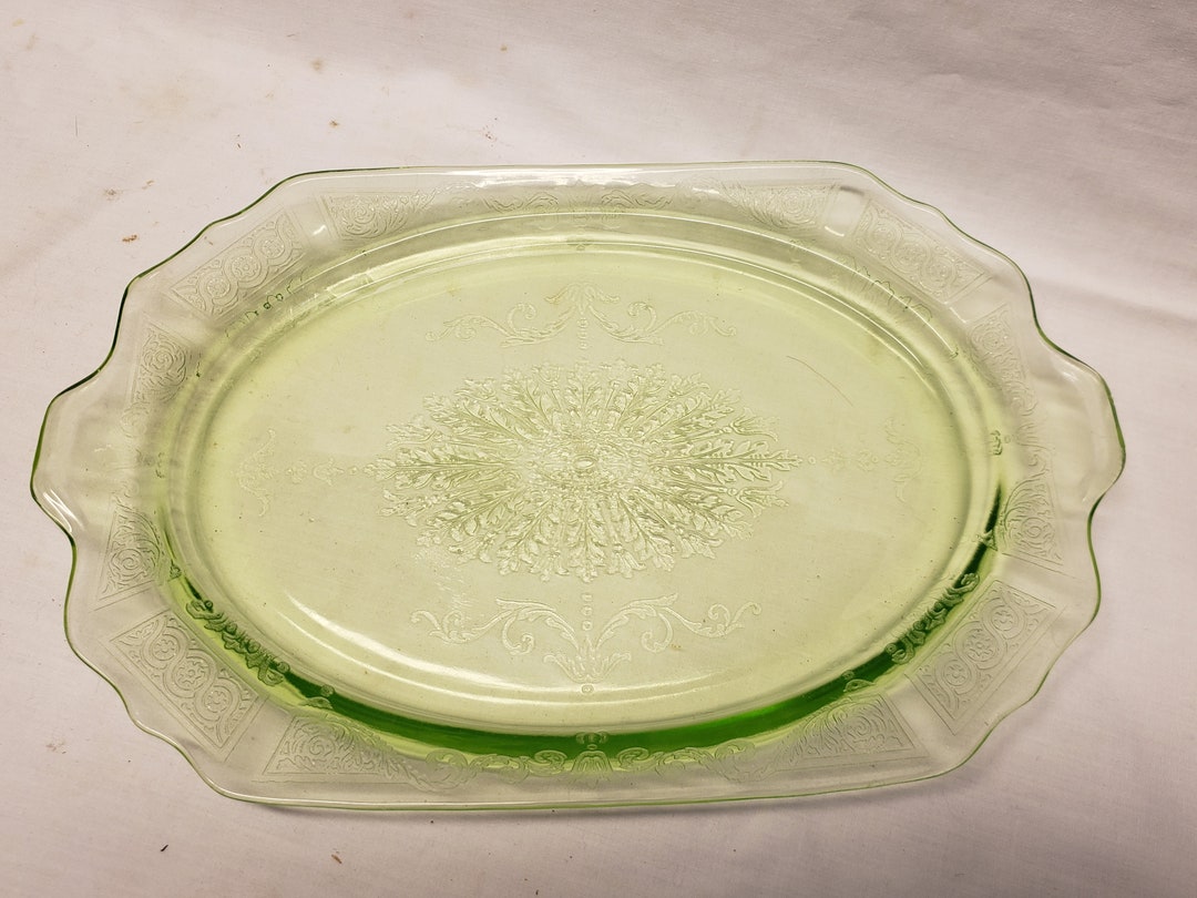 Green Princess Depression Glass 12" Platter - Etsy