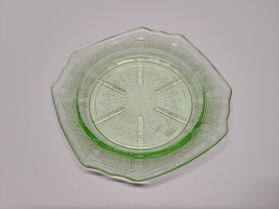 Green Princess Depression Glass Coaster Rough Inner Edge - Etsy