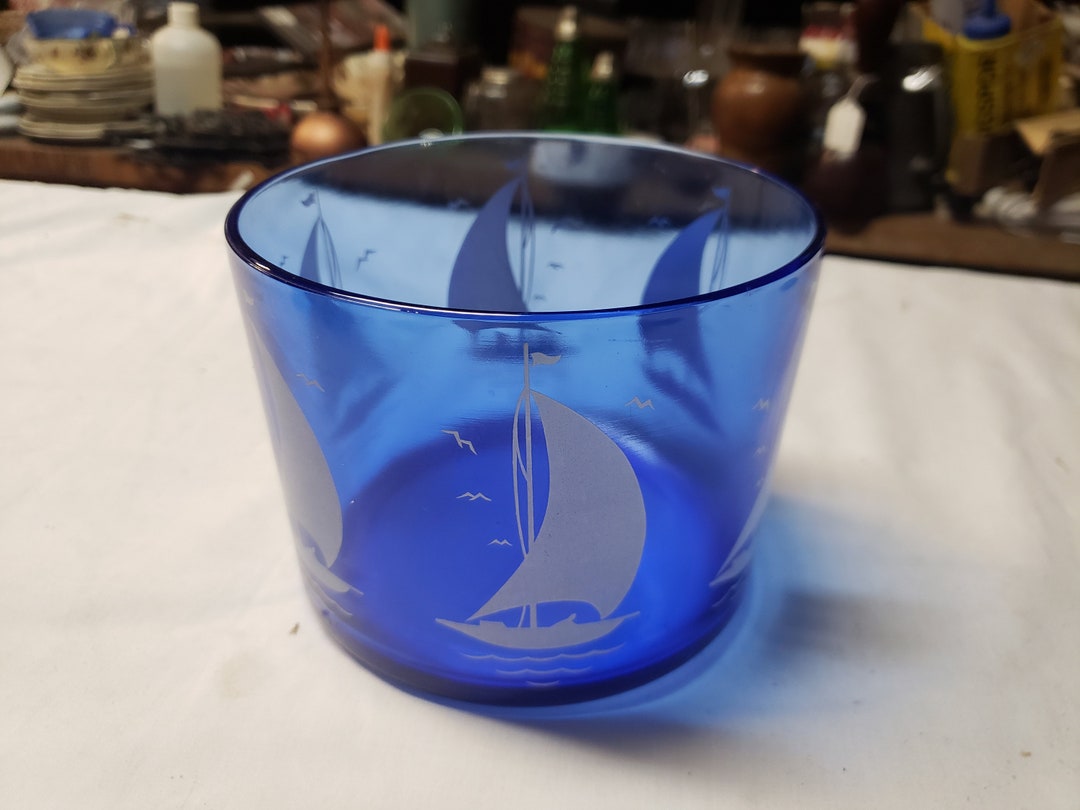 Vintage Cobalt Blue Sportsman Series Sailboat Ice Bucket - Etsy