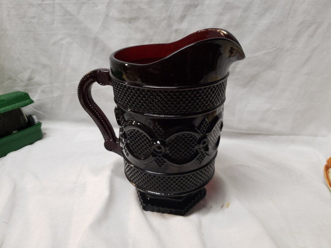 Avon Cape Cod Ruby Red Water Pitcher. - Etsy
