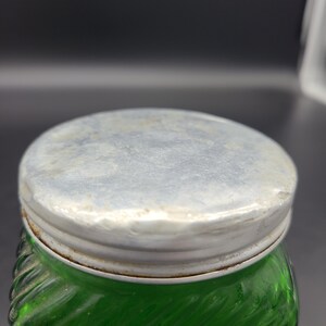 Green 5 1/4" Tall Tea Jar With Diagonal Lines. Made by Owens-illinois ...