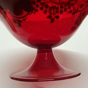 Antique Salviati Moser Ruby Red White Lace Murano Glass Compote Venice ...