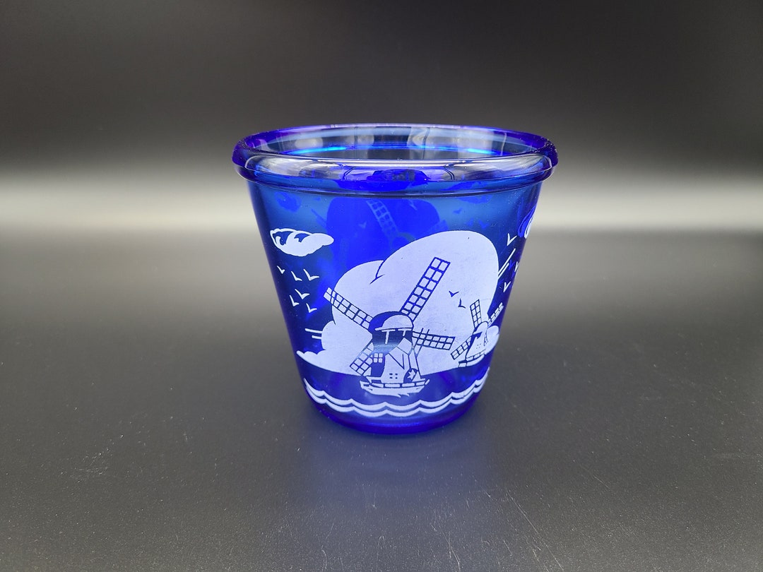 Vintage Cobalt Blue White Ships Dutch Windmill Cocktail Mixer 4 1/2" - Etsy